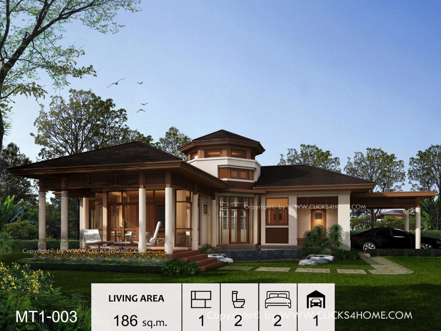 แบบบ้านชั้นเดียว | ในสไตล์โมเดิร์น, ร่วมสมัย, คอนเทมฯ, มินิมอล ฯลฯ