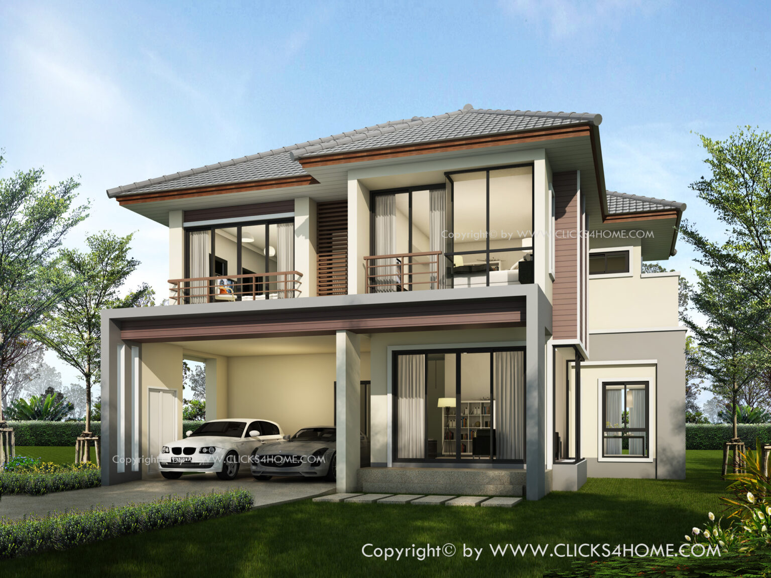 แบบบ้านสวยๆ CT2-001 เรียบหรู อยู่สบาย