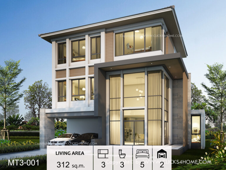 แบบบ้านสามชั้น | Clicks4Home ขายแบบบ้านสำเร็จรูป