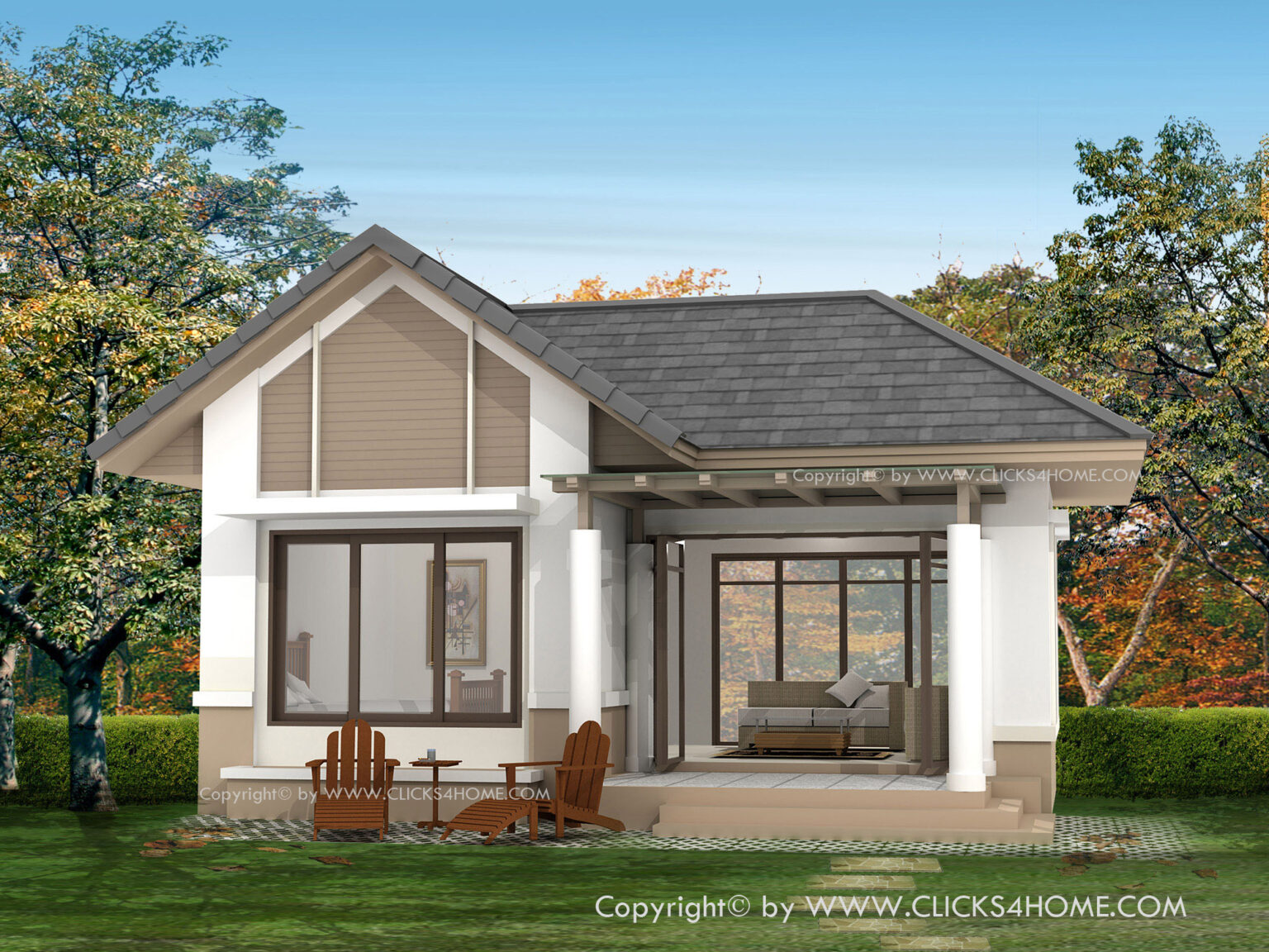 แบบบ้านชั้นเดียวหลังเล็ก MT1-001