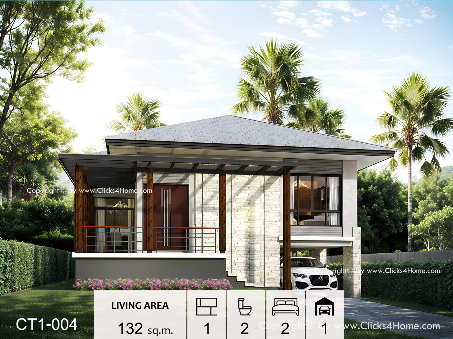 clicks4home | แบบบ้านยกสูง ใต้ถุนโล่ง สวยๆ-ปี 2025