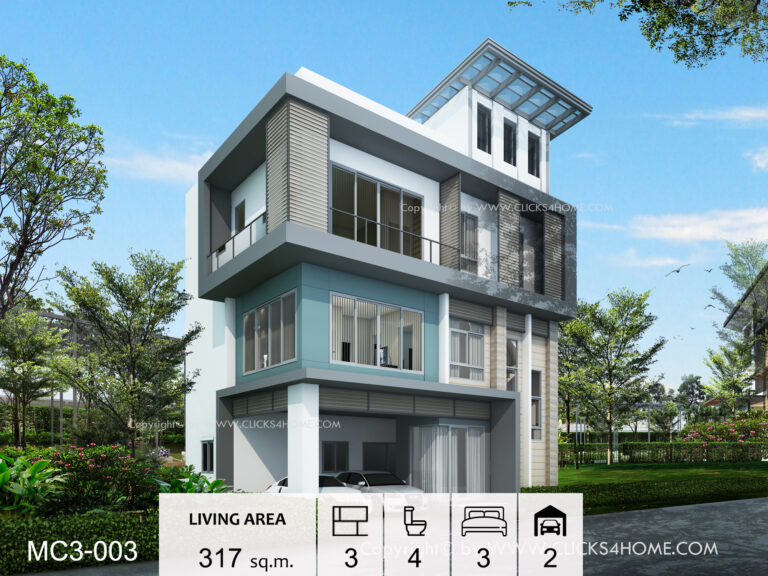 แบบบ้านสามชั้น | Clicks4Home ขายแบบบ้านสำเร็จรูป