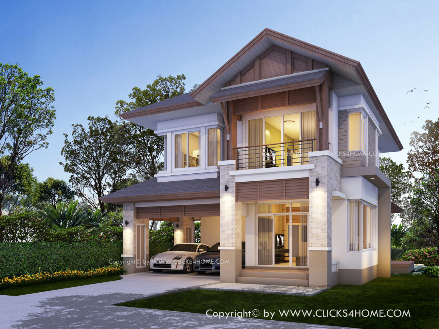 แบบบ้านสวยๆ CT2-001 เรียบหรู อยู่สบาย