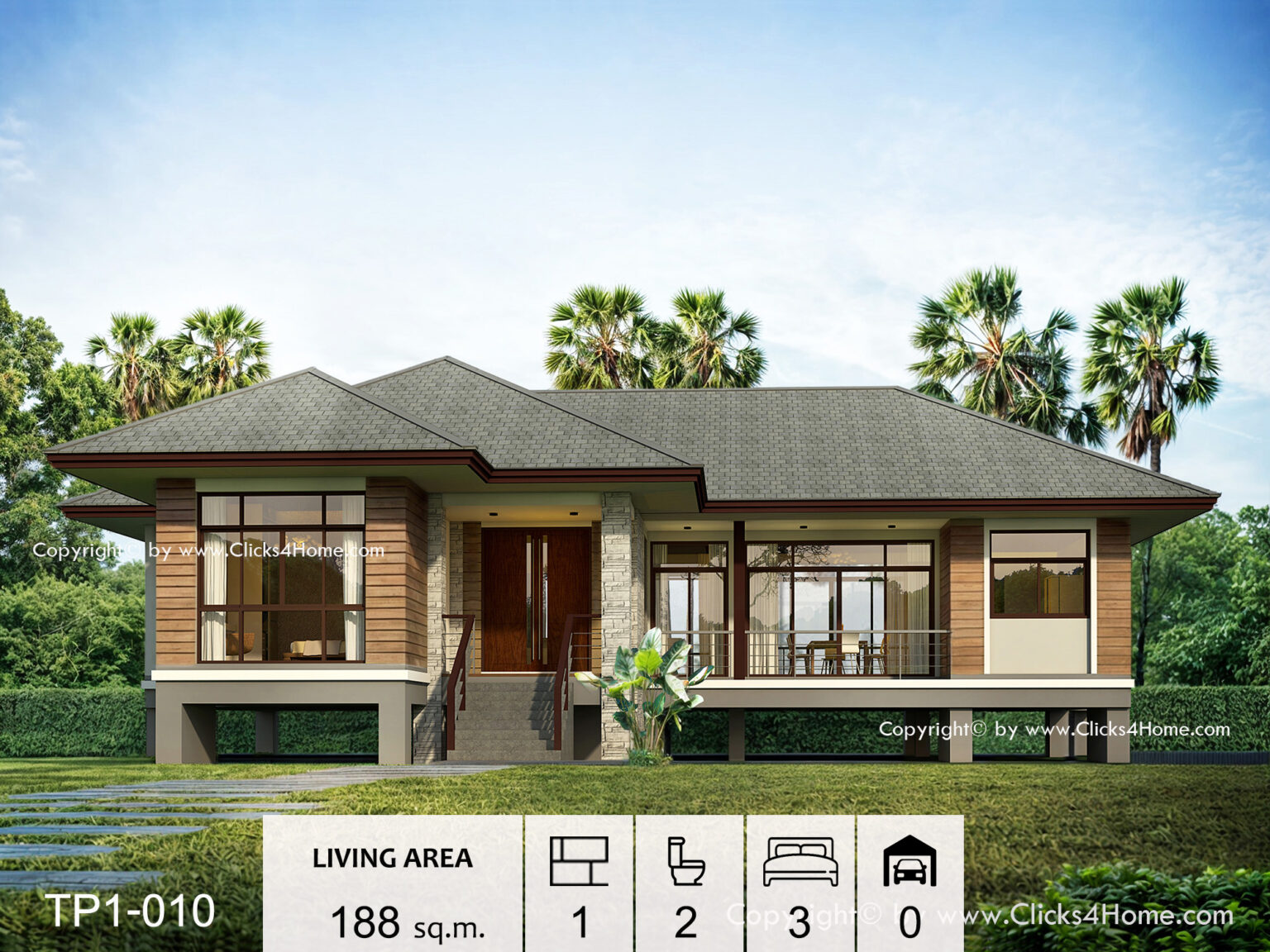 clicks4home | แบบบ้านยกสูง ใต้ถุนโล่ง สวยๆ-ปี 2025