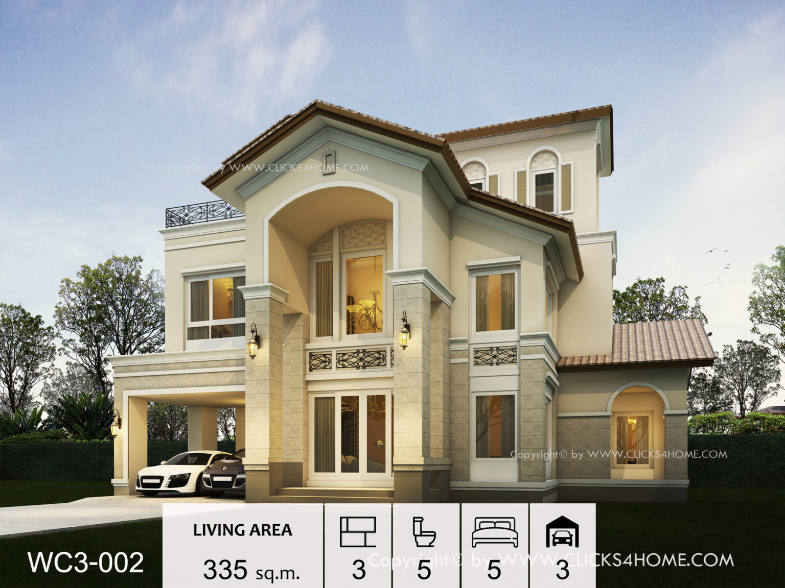 แบบบ้านสามชั้น | Clicks4Home ขายแบบบ้านสำเร็จรูป