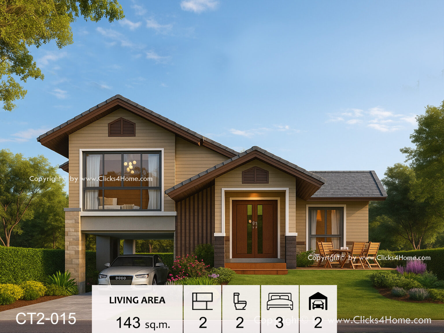 clicks4home | แบบบ้านยกสูง ใต้ถุนโล่ง สวยๆ-ปี 2025